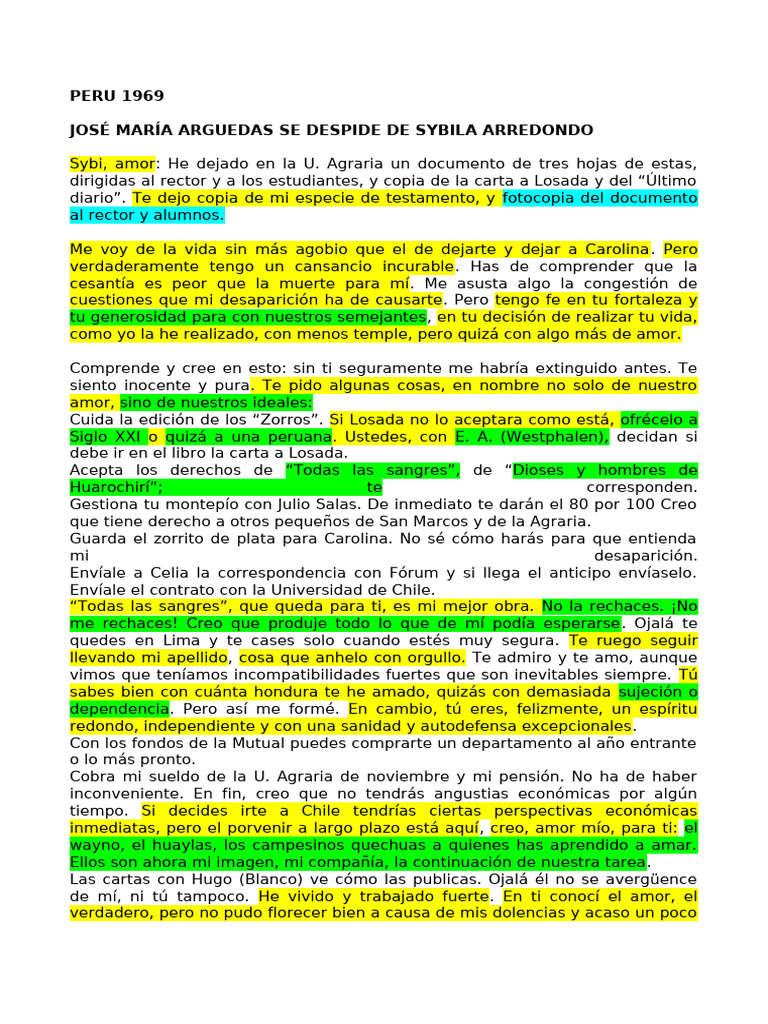 Carta de Jma - Peru 1969 | PDF