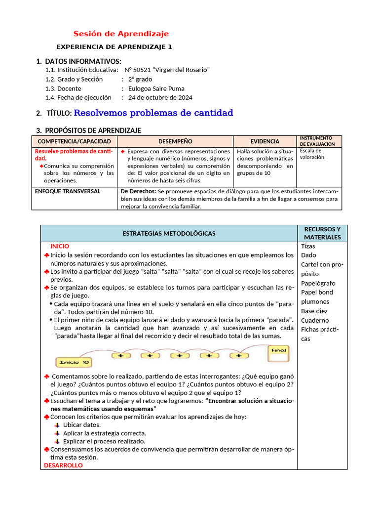 S3 Sesión 6 Resolvemos Problemas Usando Esquemas | PDF | Aprendizaje