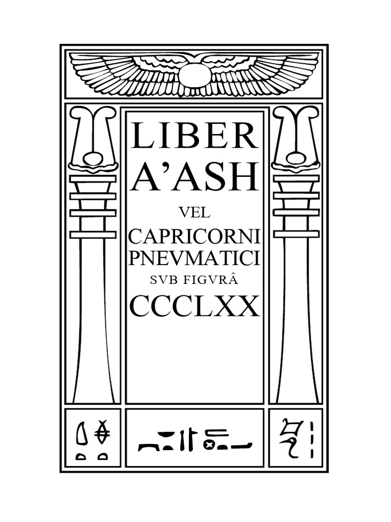Aleister Crowley - Liber 370 AASH Vel Capricorni Pneumatici Cd4 ...
