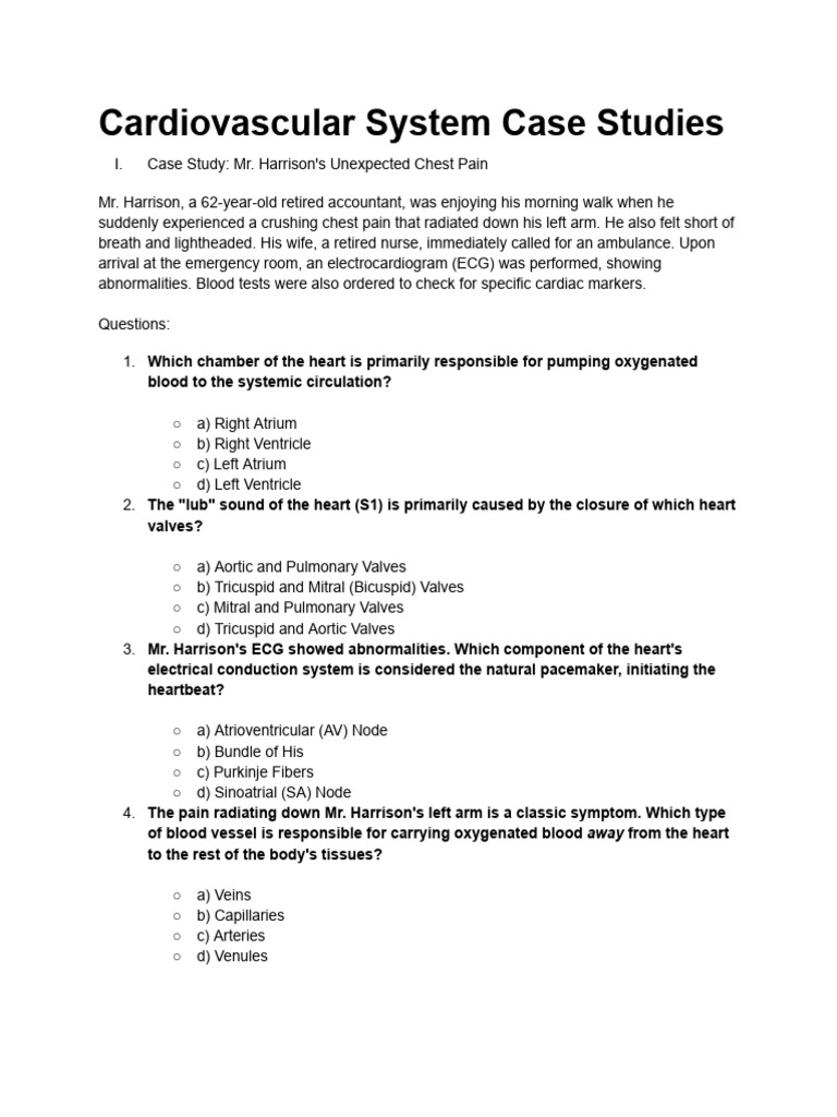 Cardiovascular Case Studies and Insights | PDF | Heart | Heart Valve