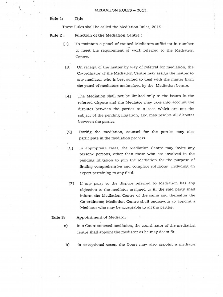 Mediation Rules | PDF