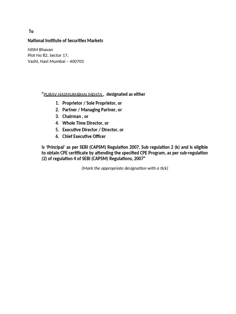 CA Certificate Format Full | PDF