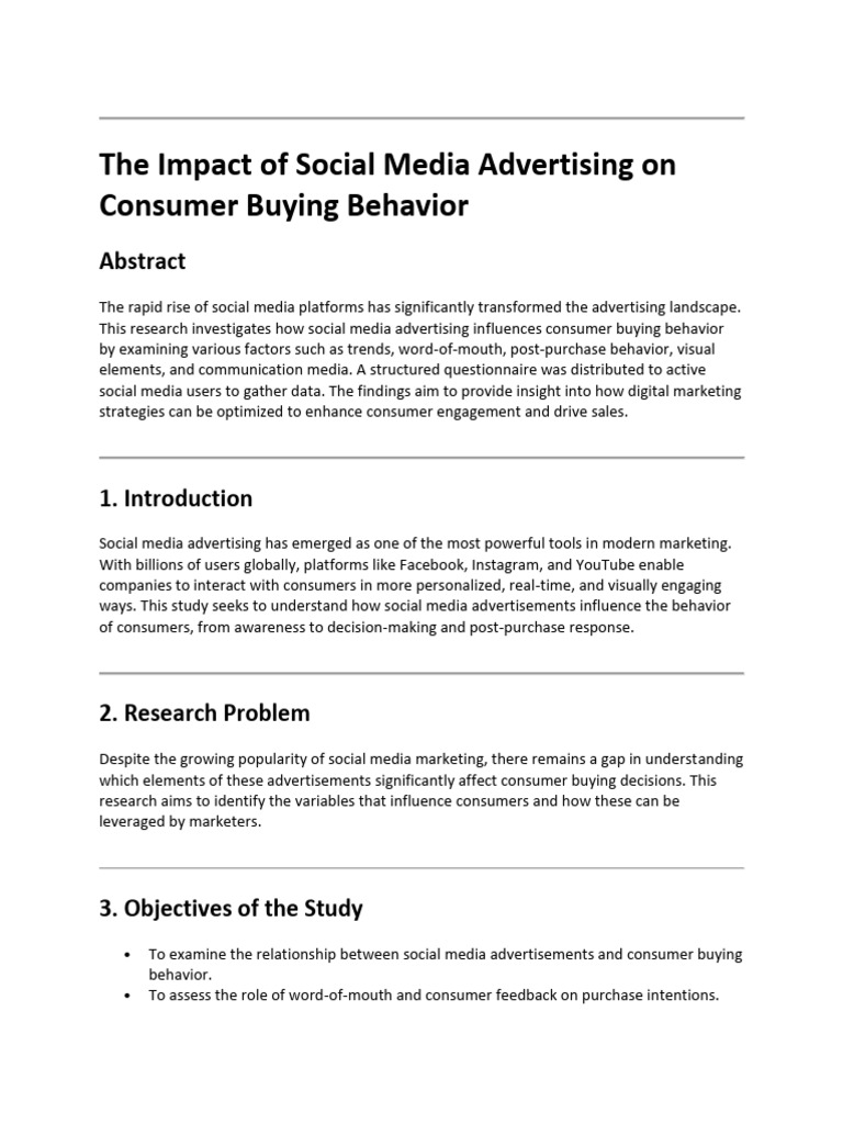 Social Media Ads & Consumer Behavior Insights | PDF | Social Media ...