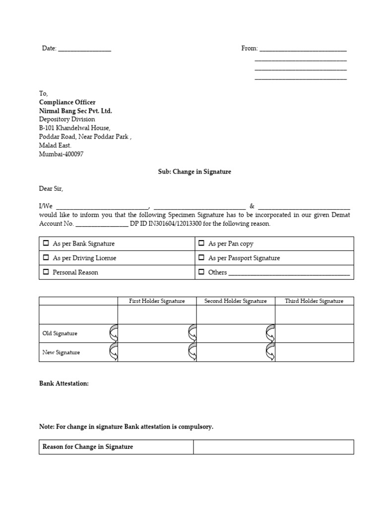 Change in Signature New | PDF