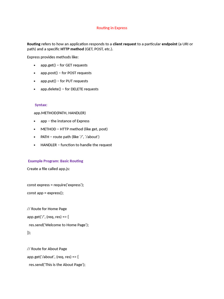 Routing in Express and Template | PDF | Java Script | Software