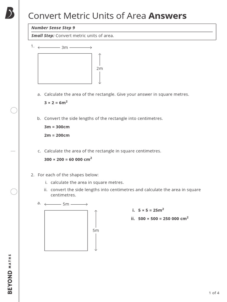 Converting 5400 cm² to m² | PDF | Area | Units Of Measurement