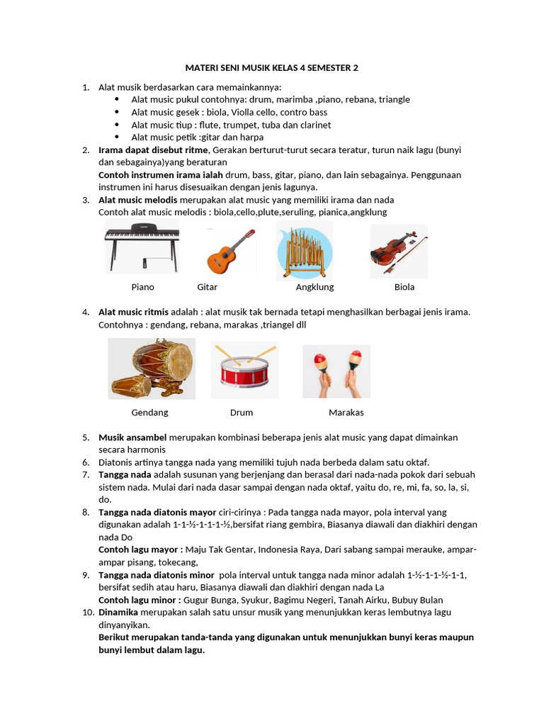 Materi Seni Musik Kelas 4 Semester 2 | PDF