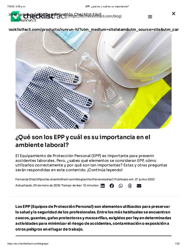 EPP - ¿Qué Es y Cuál Es Su Importancia | PDF | Seguridad y salud ocupacional | Valores