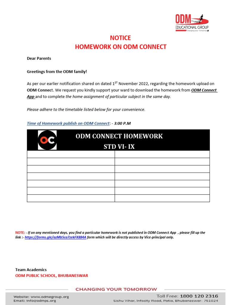 Notice Homework - Oc | PDF
