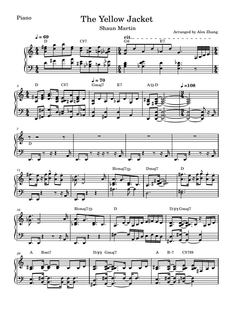 The Yellow Jacket: Piano | PDF
