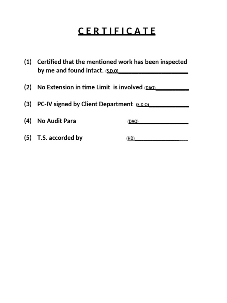 Certificate of Completion for Contractor | PDF