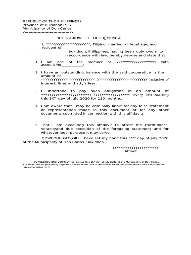 PDF Affidavit of Undertaking Compress | PDF