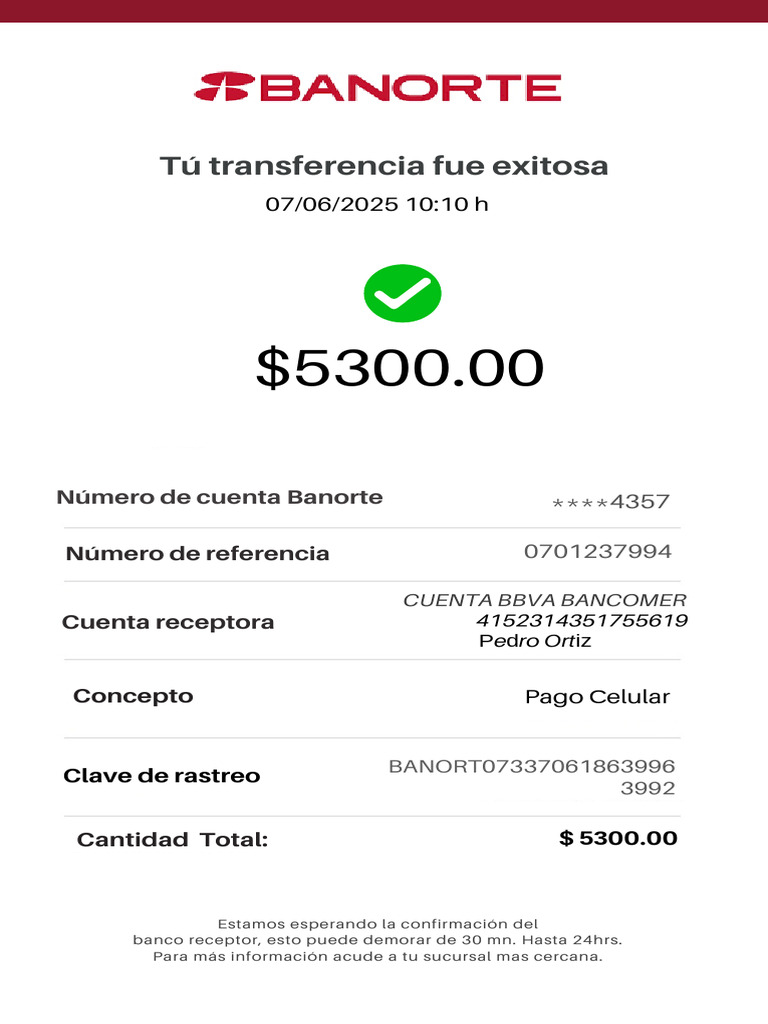 Comprobante de Envio SPEI Banorte 140823 20240304 202419 0000 | PDF