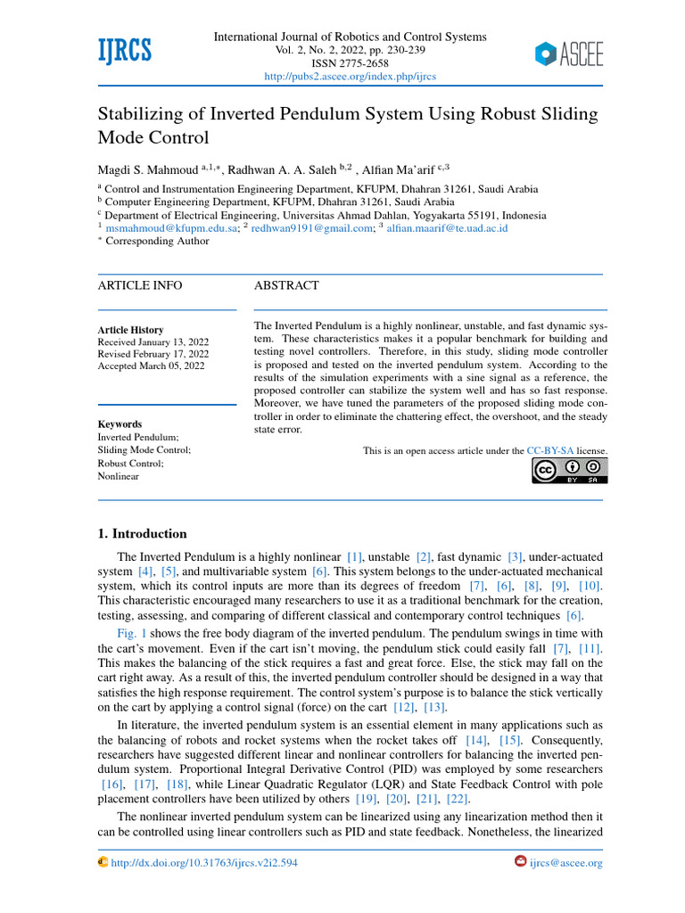 Robust_Sliding_Mode_Control_for_Inverted | PDF | Control Theory | Force