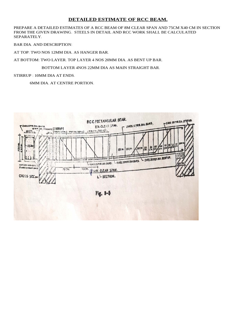 Detailed Estimate of RCC Beam | PDF | Applied And Interdisciplinary ...