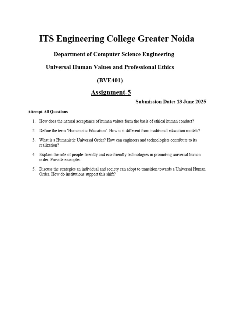 UHVPE (BVE 401) Assignment 5 | PDF