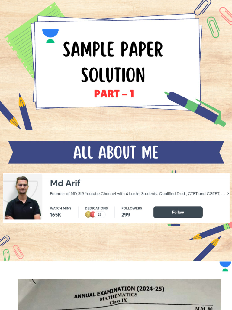 Sample Paper Part 1 | PDF