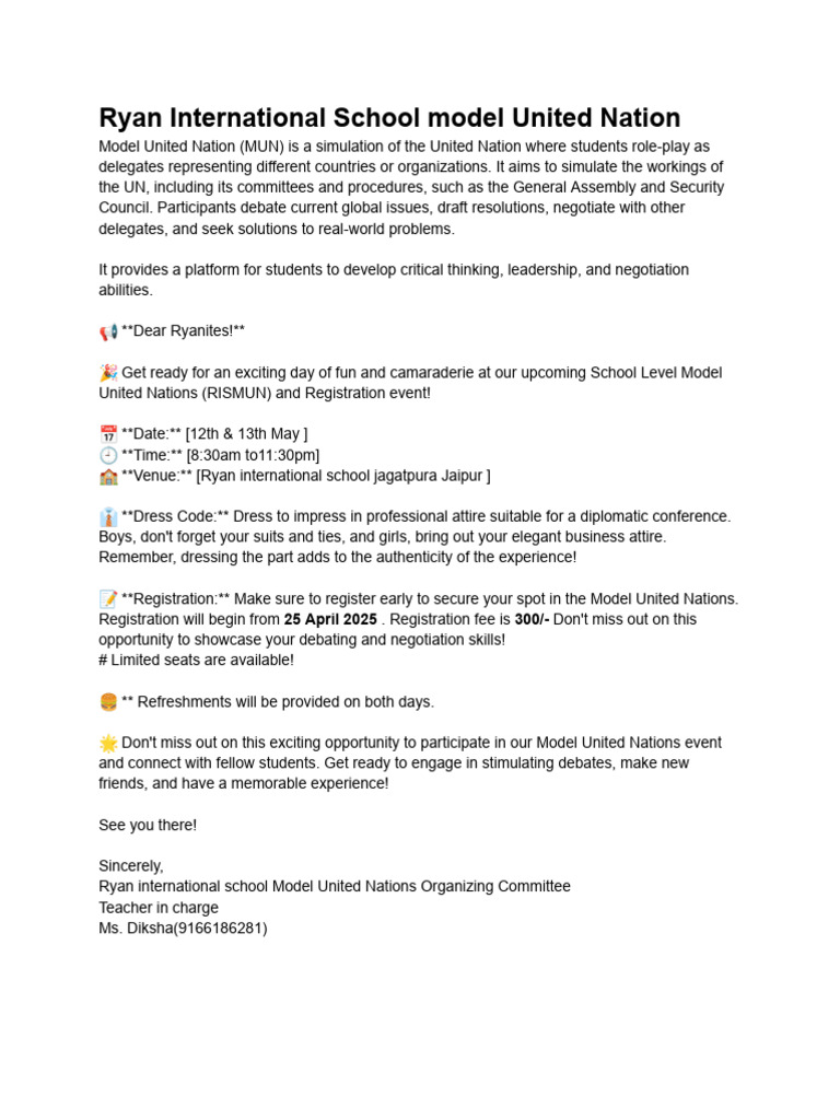 Mun Circular 2025 | PDF