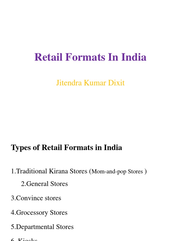 2-Retail Formats in India | PDF | Supermarket | Convenience Store