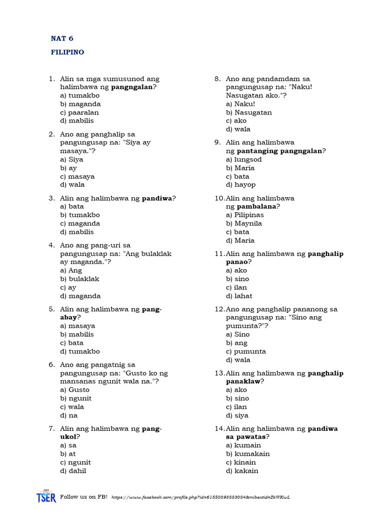 Filipino Questions and Answers | PDF