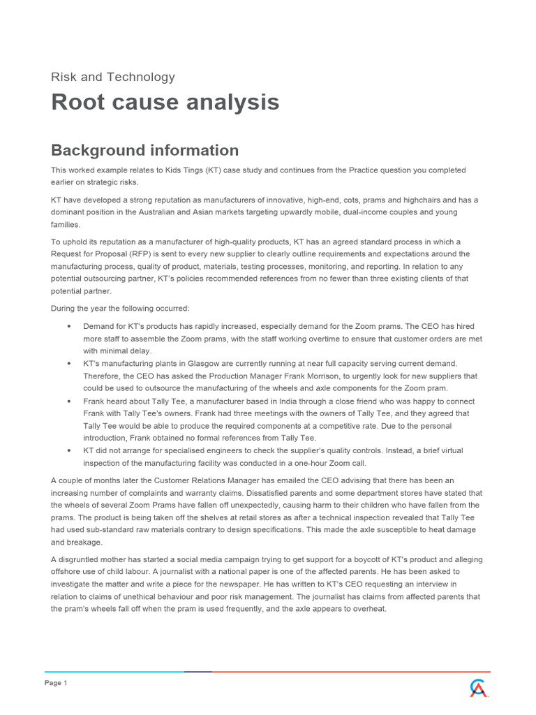 Chapter 2 - Task 2 - Root Cause Analysis | PDF