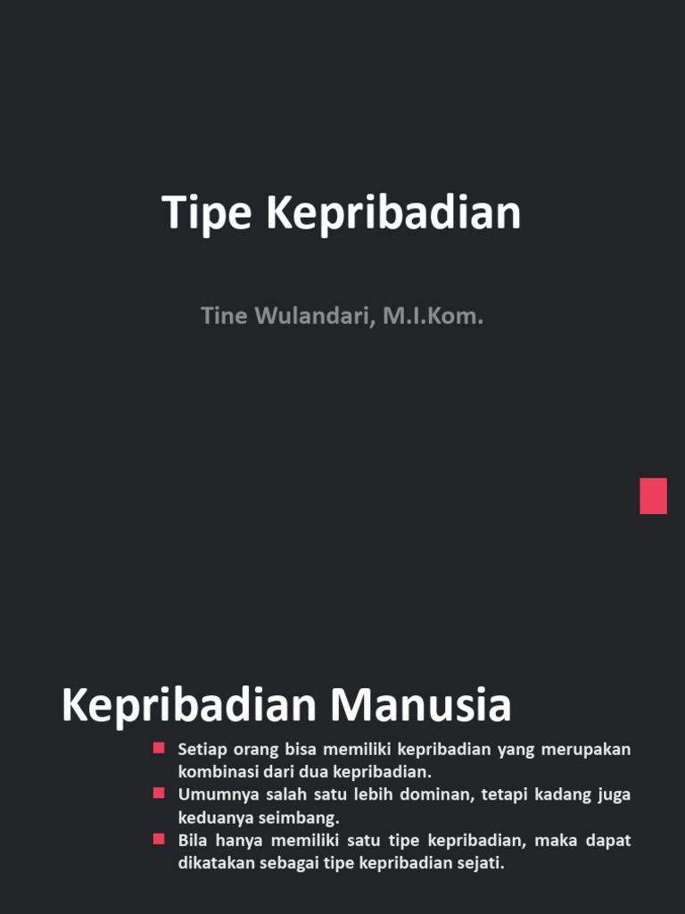 Tipe-Tipe Kepribadian Manusia | PDF