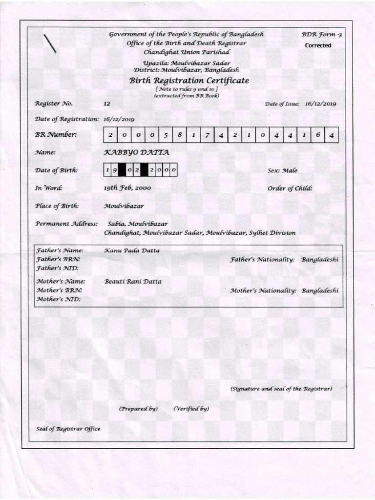 Birth Certificate | PDF
