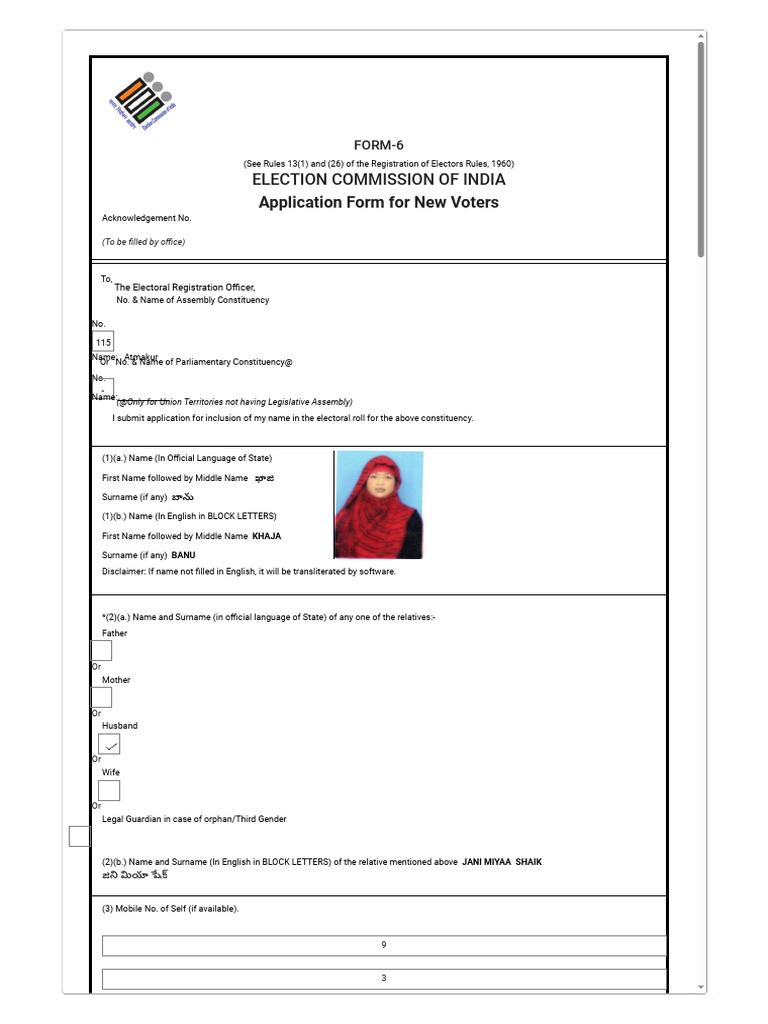 Form 6: New Voter Registration Guide | PDF | Electoral District ...