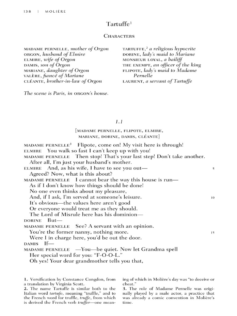 Tartuffe by Moliere (Jean-Baptiste Poquilin) | PDF