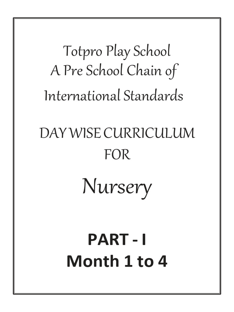 Nursery Curriculum Part 1 Month (1-4) | PDF | Object (Grammar) | Emotions