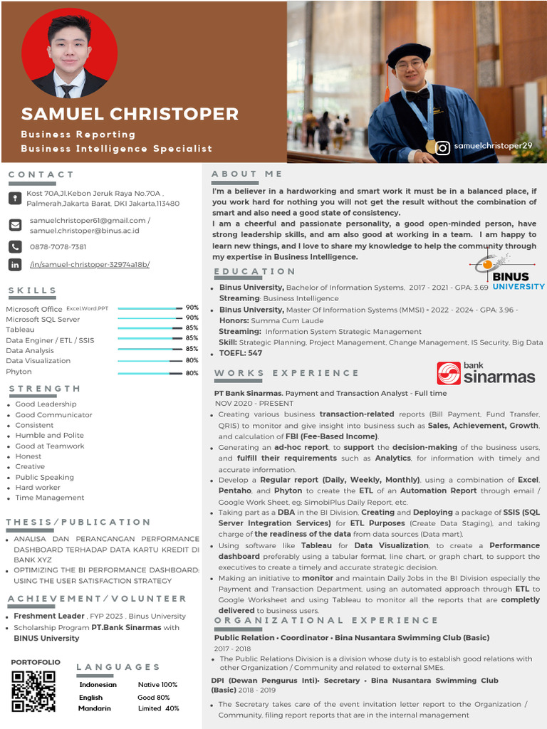 CV Samuel Christoper - S2-2 | PDF | Computing | Data Management
