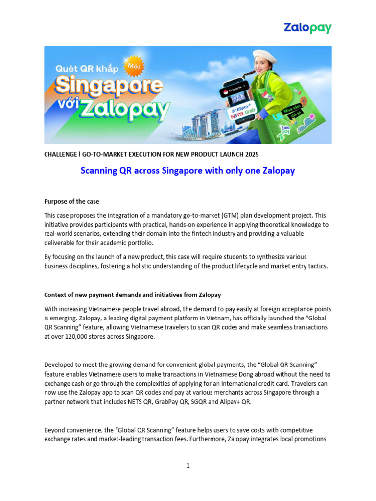 Student Business Case From Zalopay 20250328 | PDF | Business