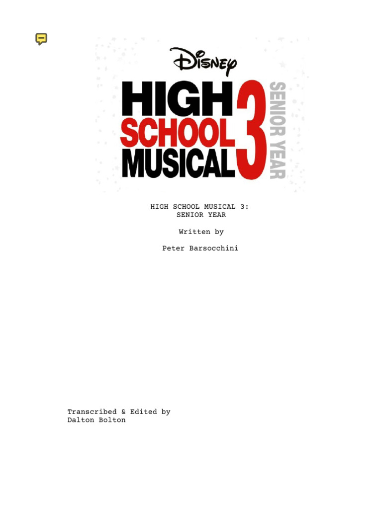 HSM3: Senior Year Script Excerpt | PDF