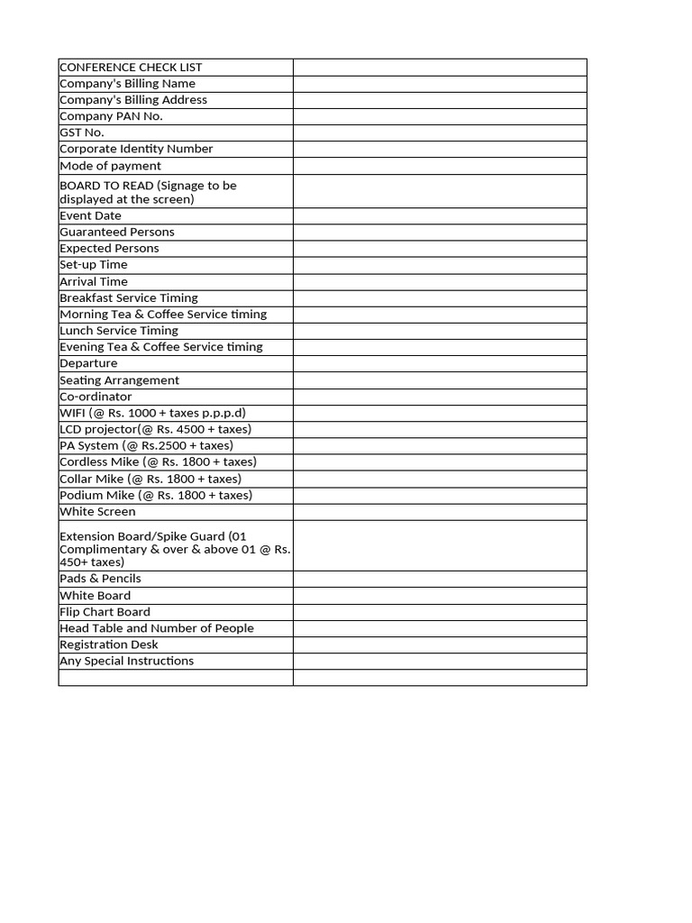 Conference Planning Checklist | PDF