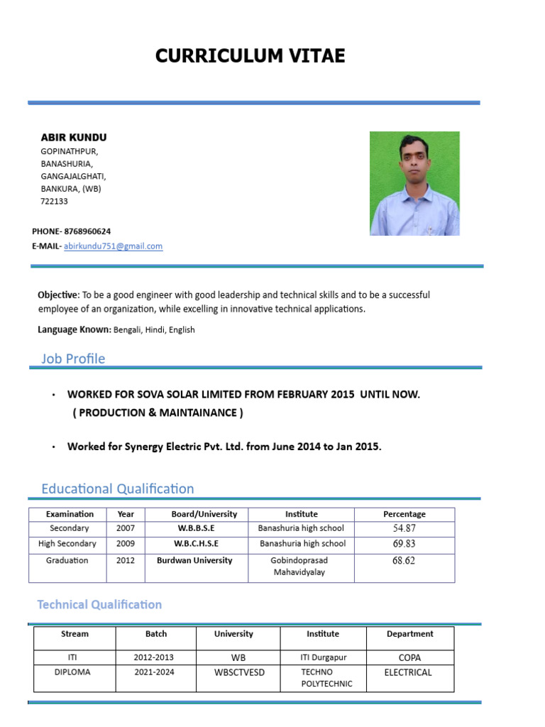 Abir Kundu's Professional Profile | PDF
