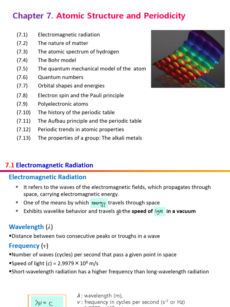 Ch07 (Atomic Structure and Periodicity) | PDF | Atomic Orbital | Emission Spectrum