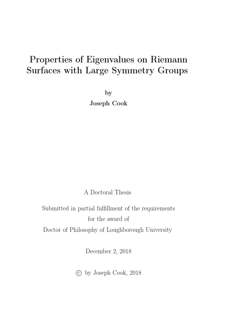 Properties of Eigenvalues On Riemann | PDF | Manifold | Curvature