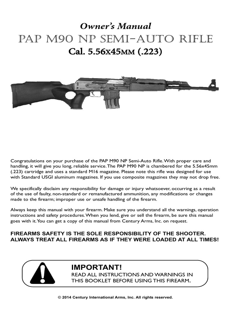 Pap m90 NP Semi-Auto Rifle | PDF | Firearms | Magazine (Firearms)