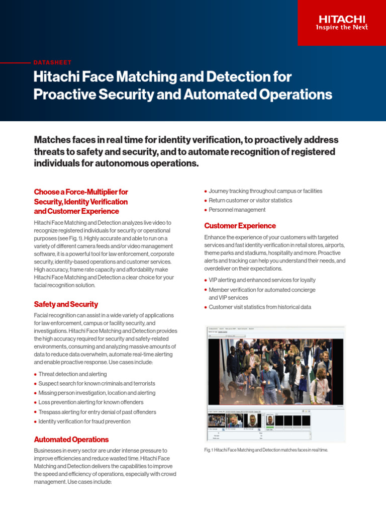 Hitachi Face Matching for Security Solutions | PDF | Surveillance ...