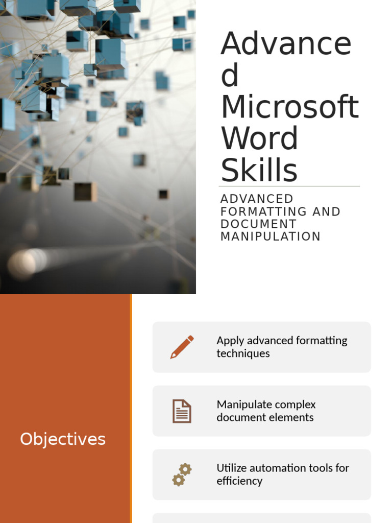Advanced Microsoft Word Skills | PDF | Microsoft Excel | Page Layout