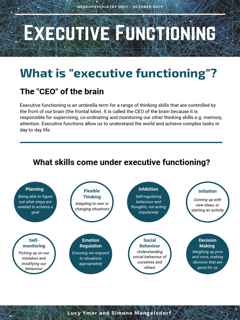 Executive Functioning - Handout and Strategies | PDF | Executive Functions | Planning
