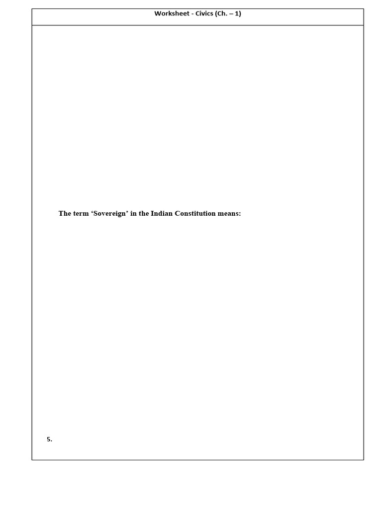 Worksheet Viii His & Civ. CH 1 | PDF | Constitution | British Raj