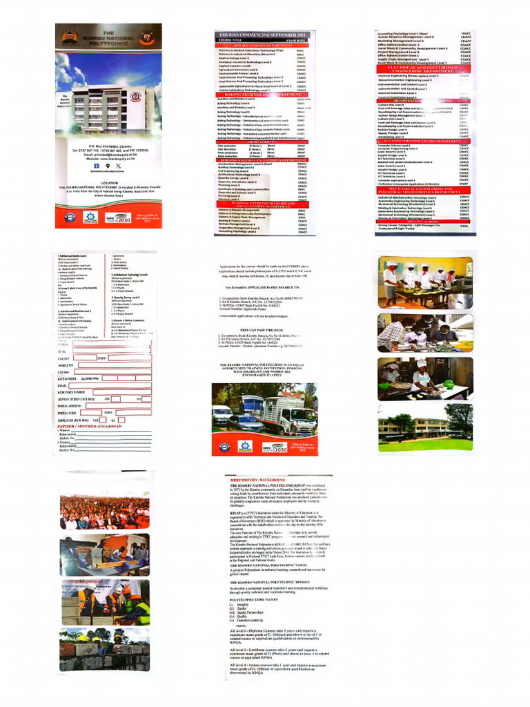 Kiambu National Polytechnic September Brochure | PDF