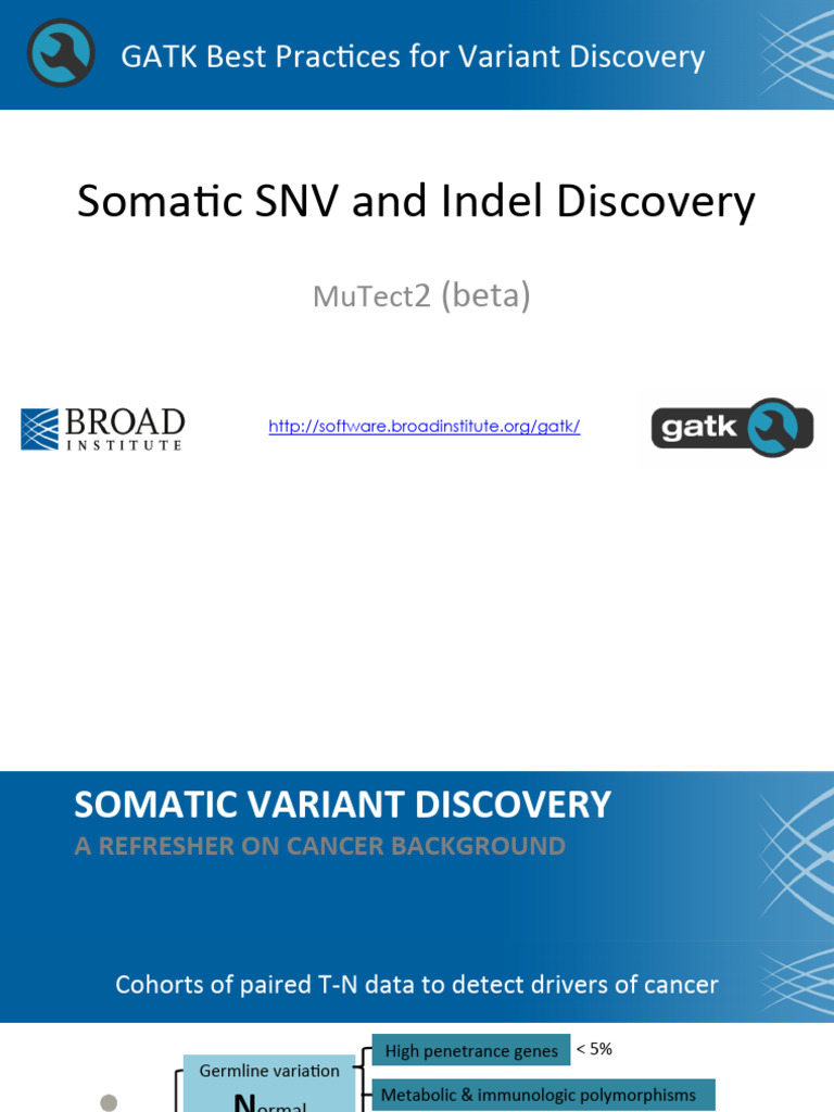 GATKwr17-09-Somatic SNVs and Indels | PDF | Single Nucleotide Polymorphism | Genetics