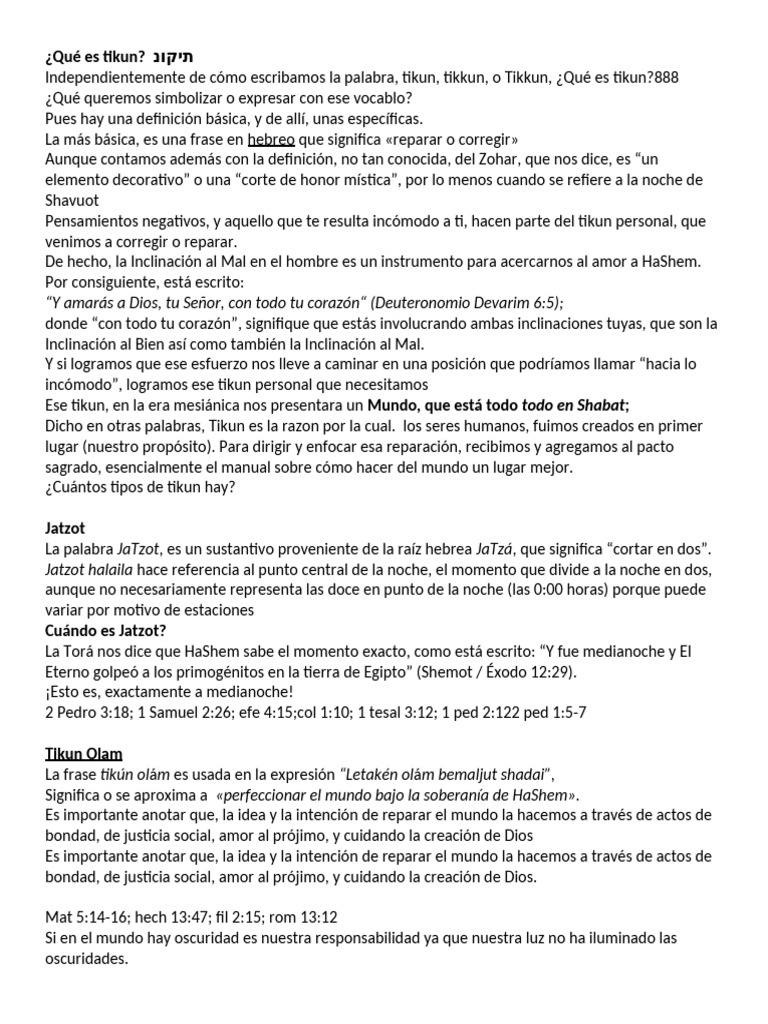 Qué Es Tikun | PDF | Mal | Creencia religiosa y doctrina