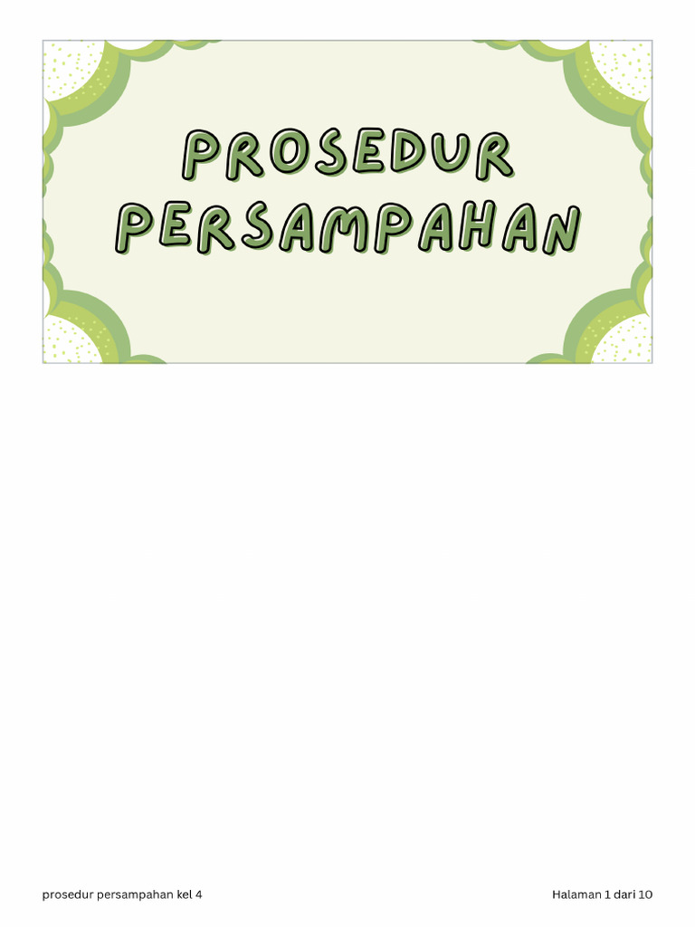 Prosedur Persampahan Kel 4 | PDF