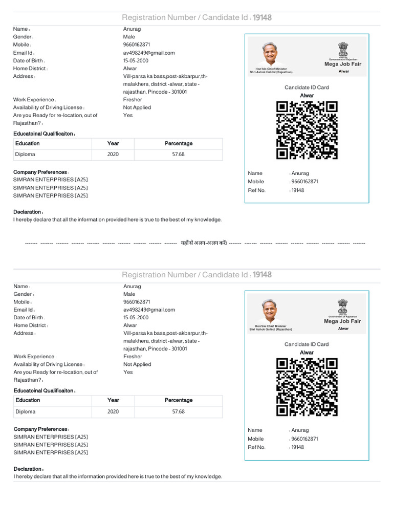 Rajasthan Mega Job Fair 2025 Registration | PDF | Government And ...