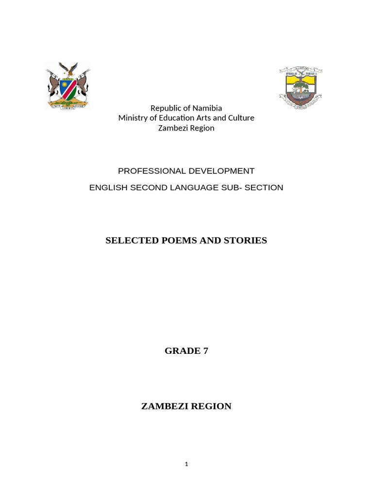 Grade 7 Literature Booklet With All Stories-1 | PDF | Poetry