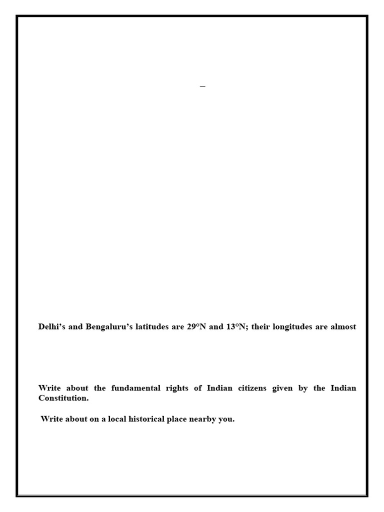 Social Science Holiday Homework Guide | PDF