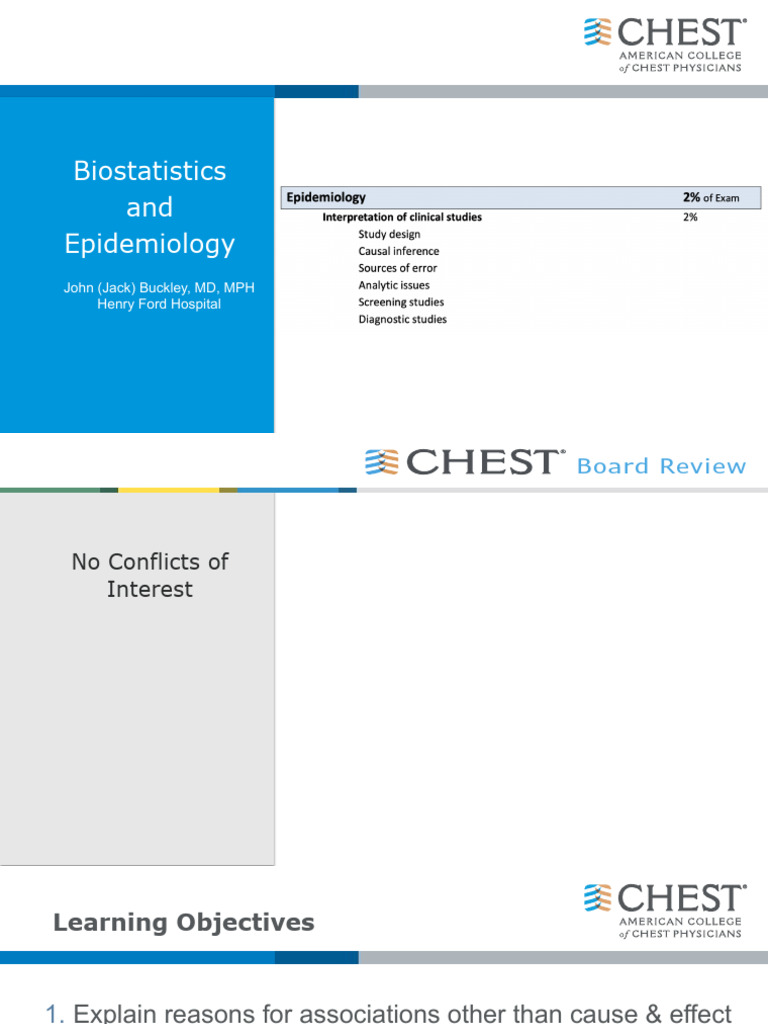 1 - Biostatistics and Epidemiology Part 1 - Principles of Causality and Bias | PDF